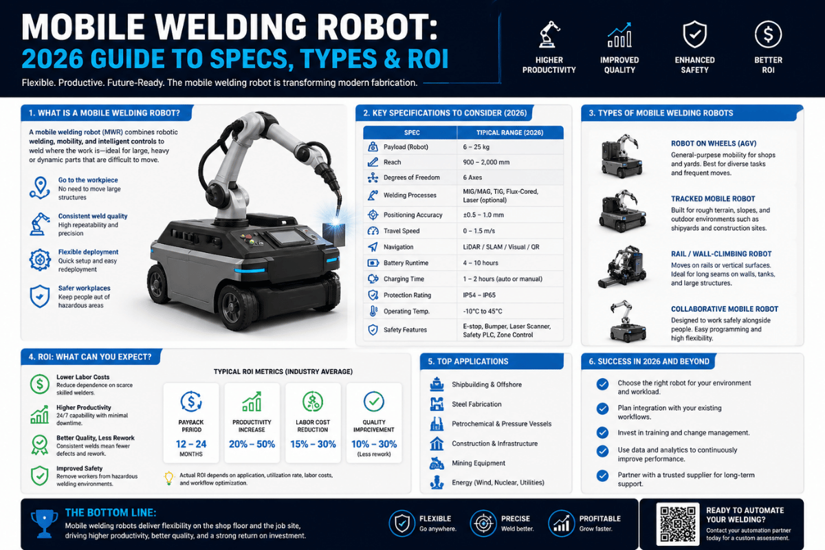 Mobile Welding Robot: 2026 Guide to Specs, Types & ROI - Zhouxiang